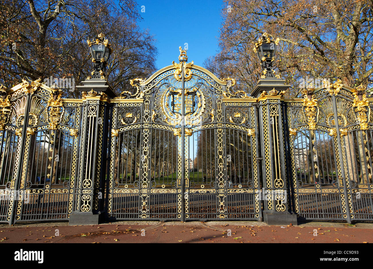 the ornate Canada gate entrance to green park London England UK United ...