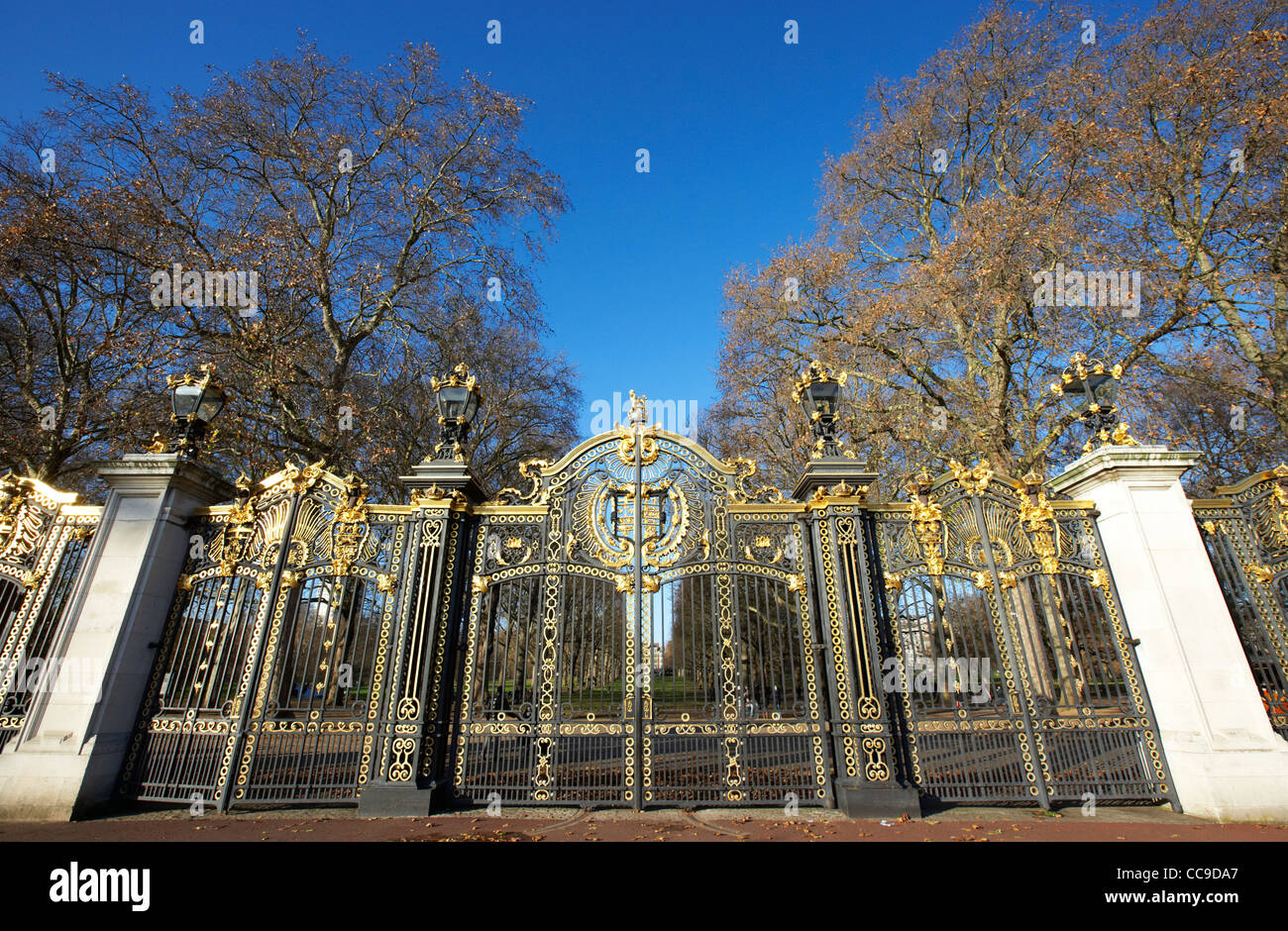 the ornate Canada gate entrance to green park London England UK United ...
