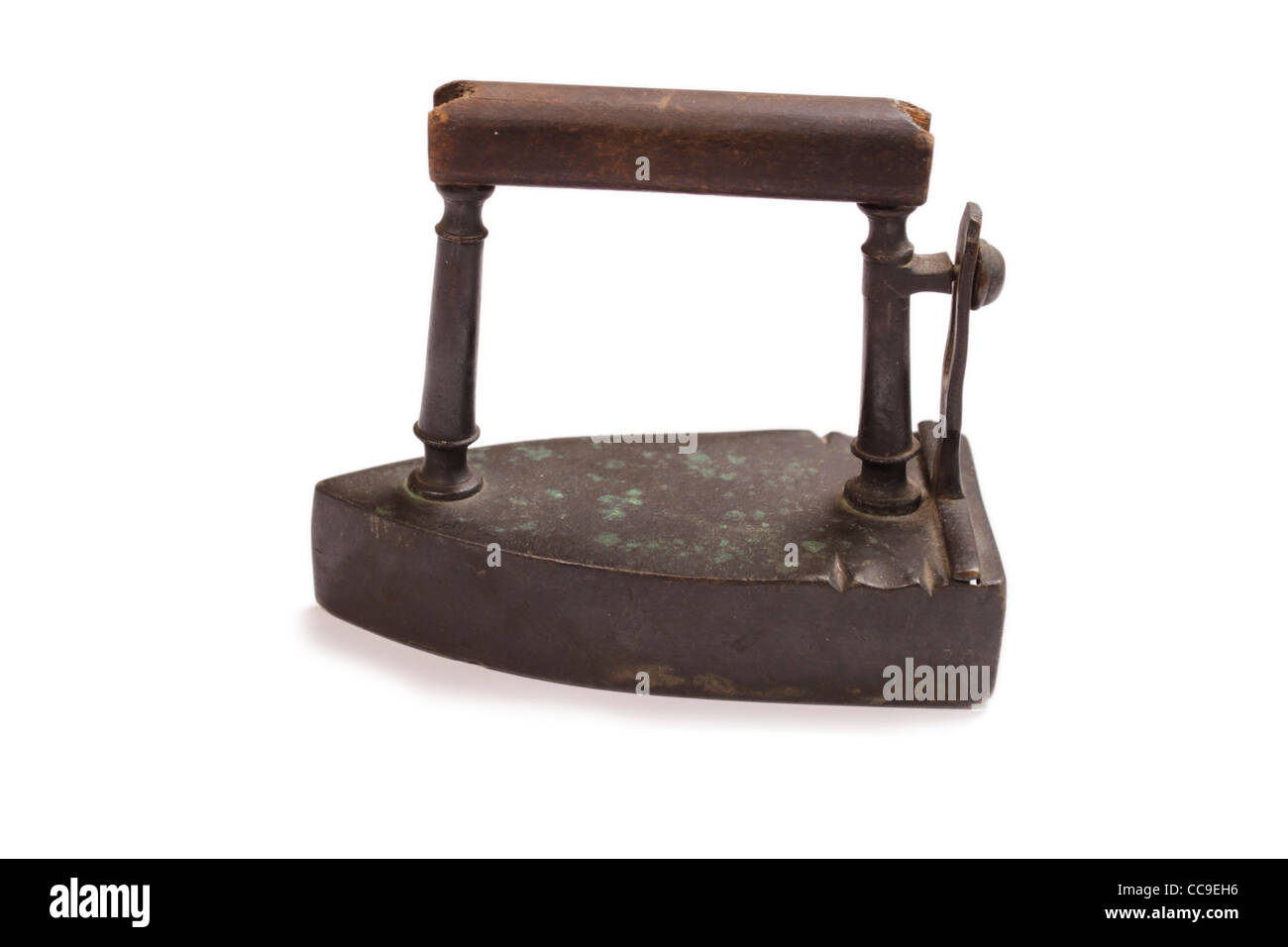Old vintage iron isolated on white Stock Photo - Alamy