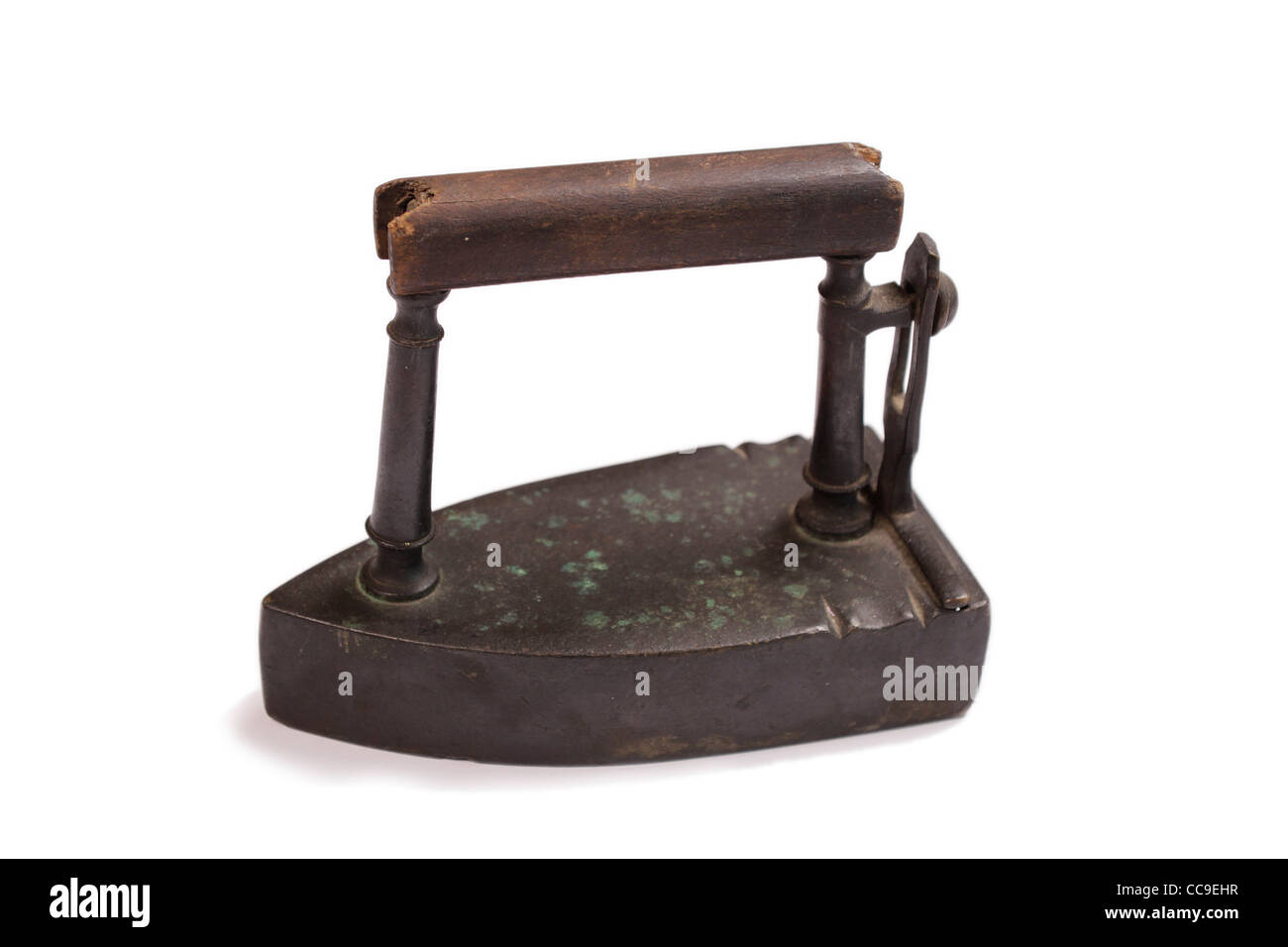 Old vintage iron isolated on white Stock Photo - Alamy