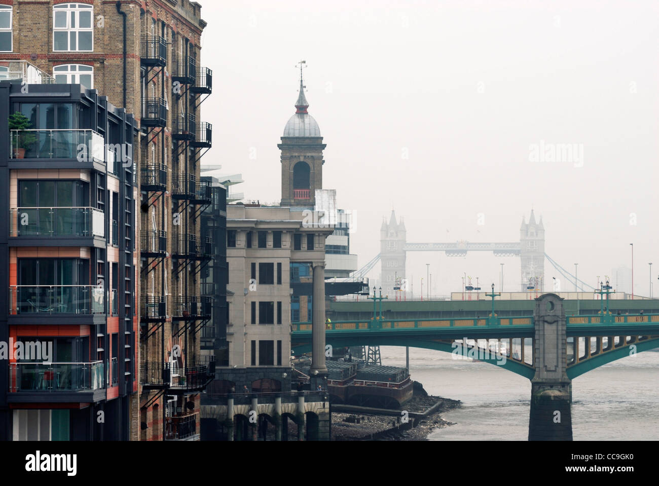 View from millenium bridge looking towards, Tower Bridge, London ...