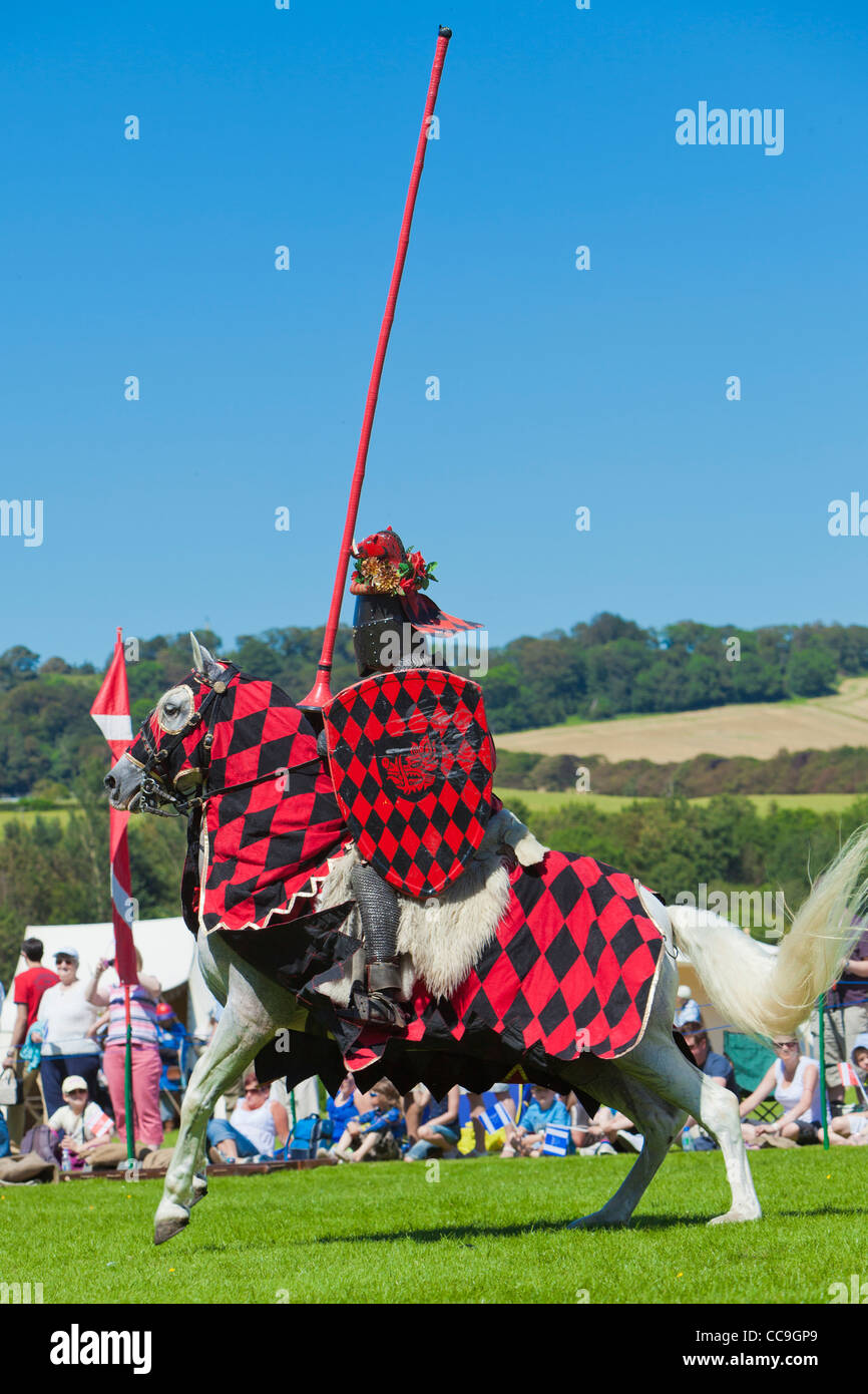 Knight on horse back, side view Stock Photo - Alamy