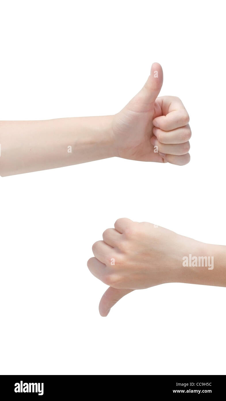Thumbs up thumbs down Cut Out Stock Images & Pictures - Alamy