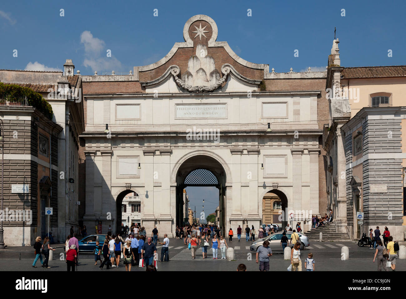 Gateway to Rome at the Piazza del Popolo and Piazzale Flaminio Stock ...