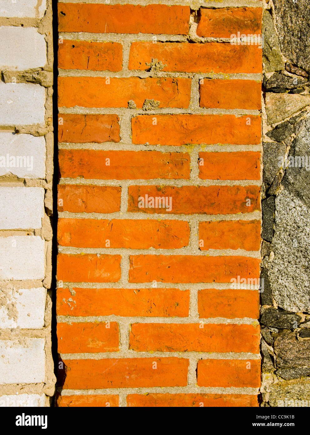 Architectural white red brick and stone wall background Stock Photo - Alamy