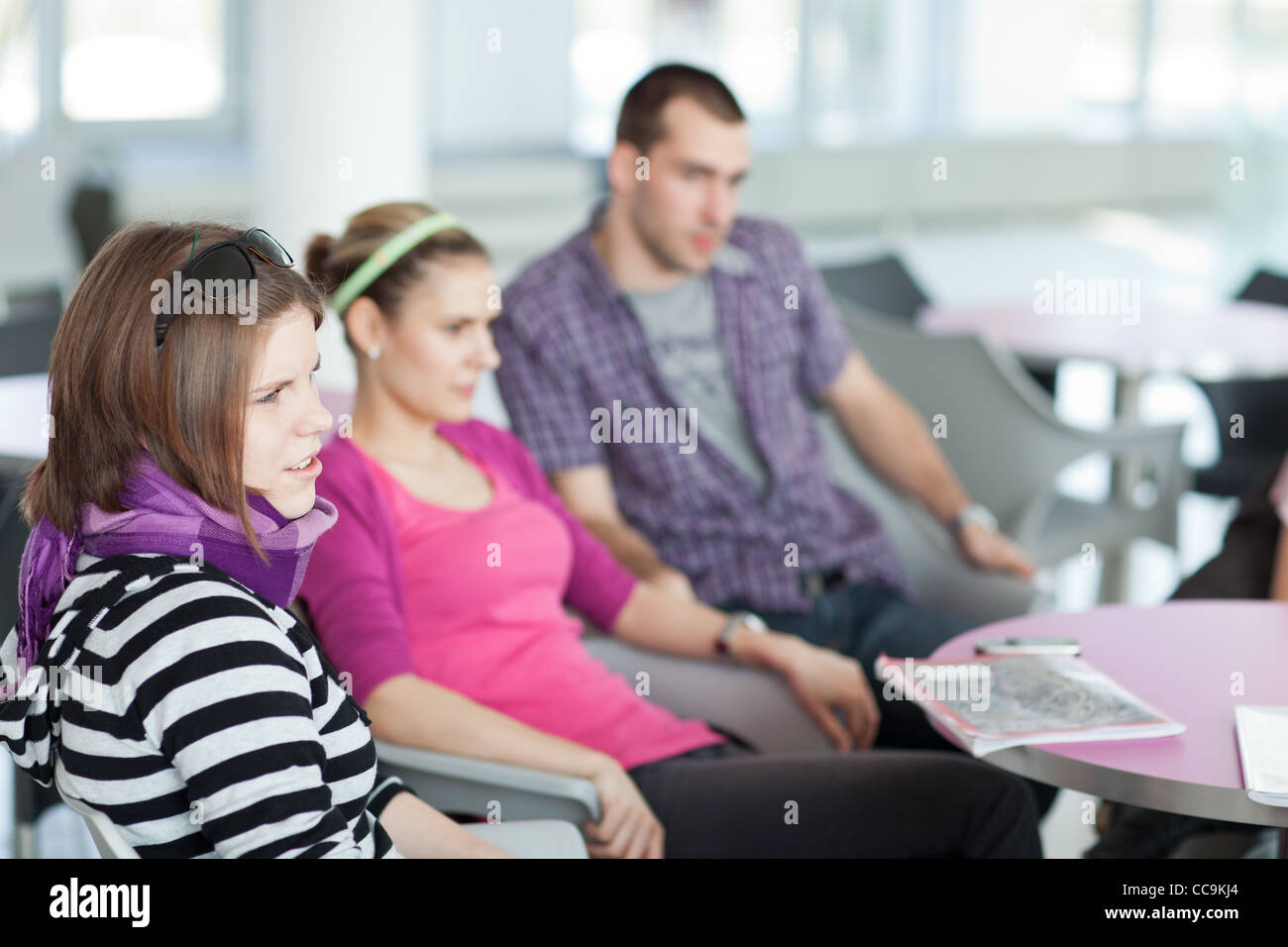 Group of college/university students during a brake Stock Photo - Alamy