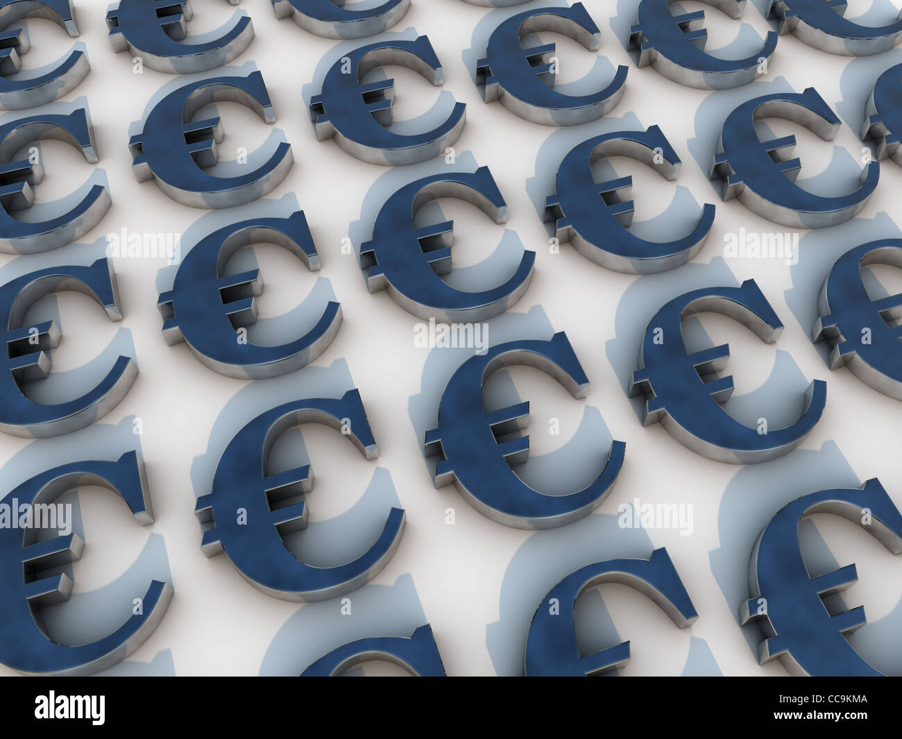 Euro symbols over white background lit by daylight Stock Photo - Alamy