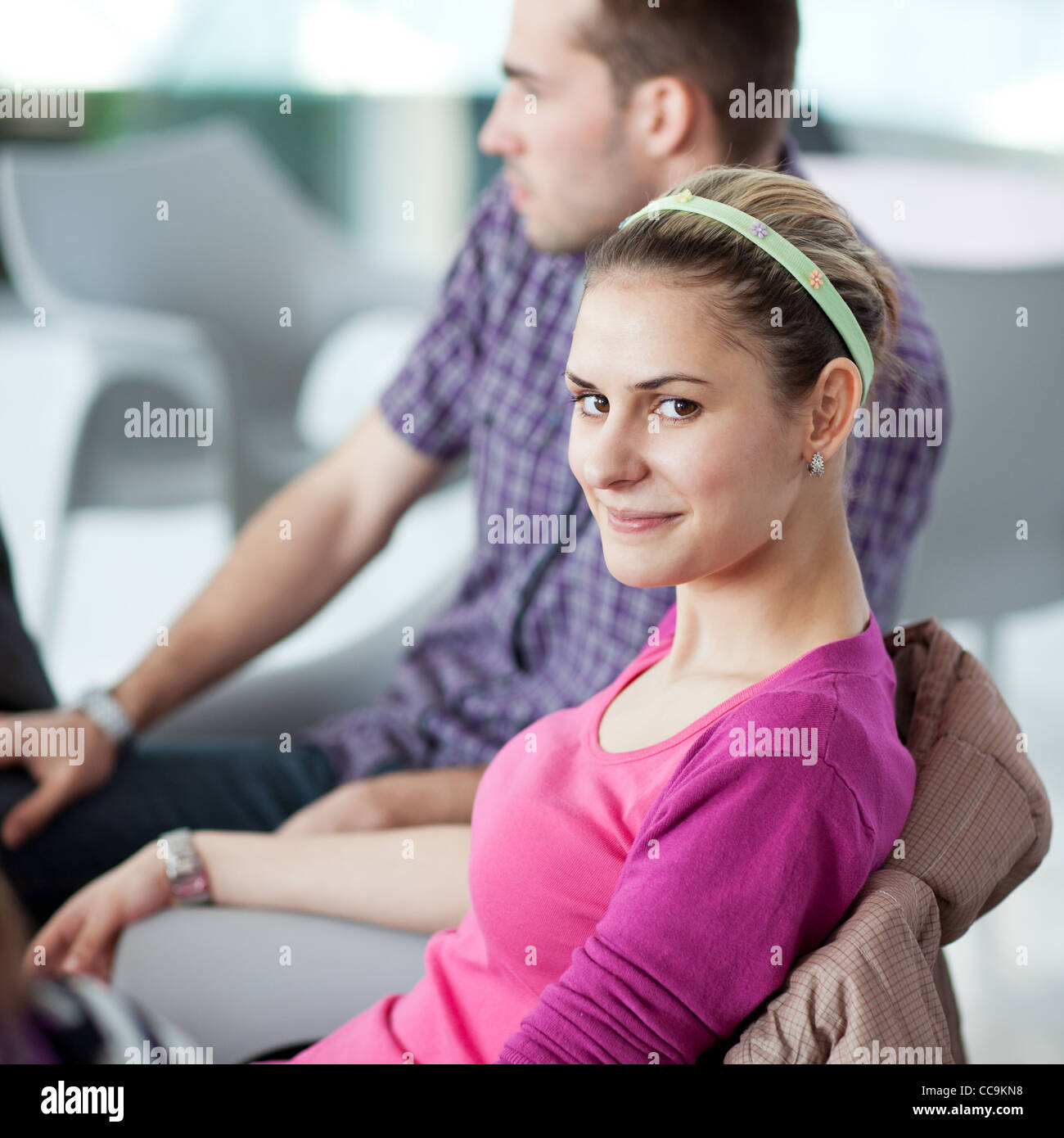 Group of college/university students during a brake Stock Photo - Alamy