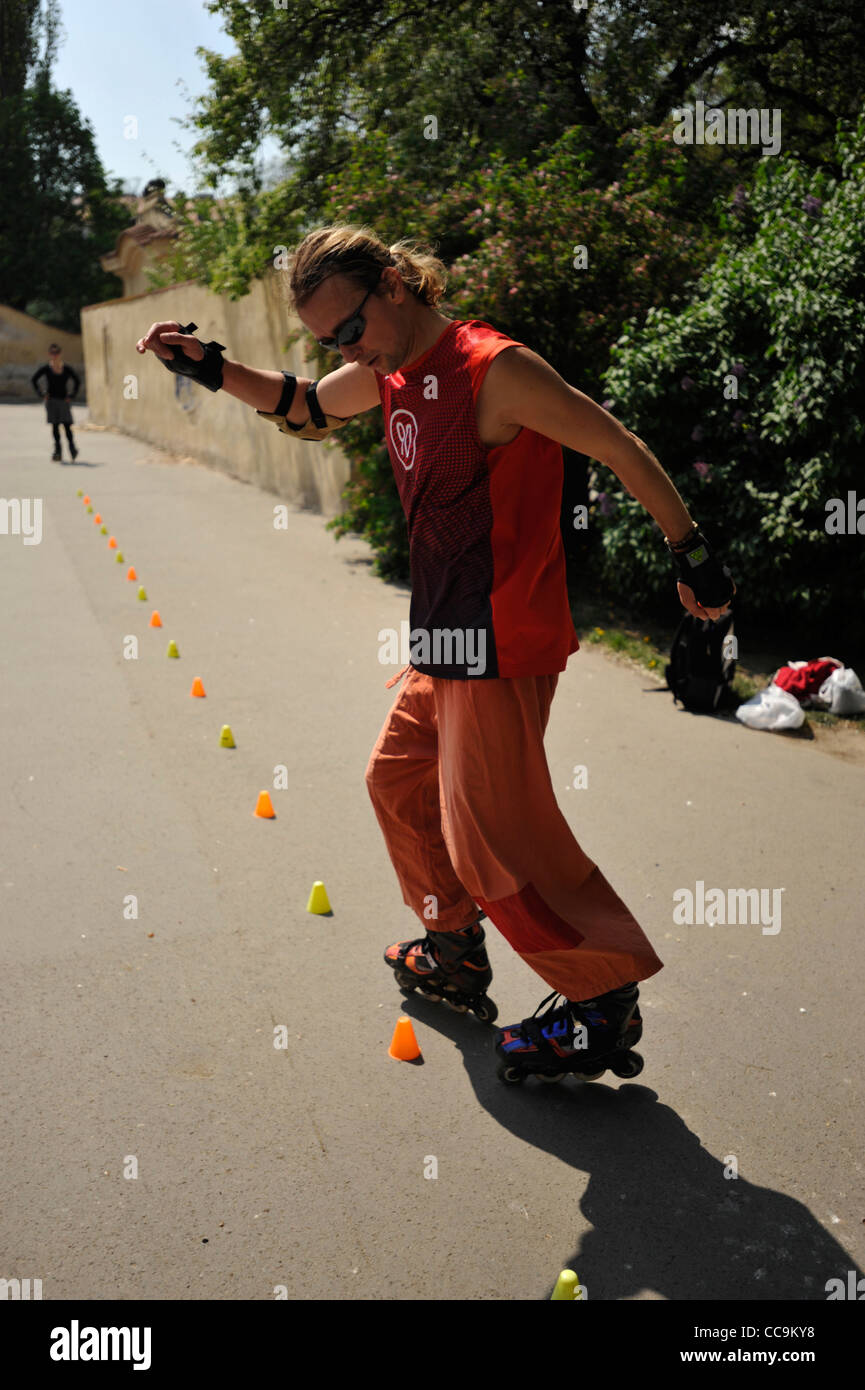 Man roller blading hi-res stock photography and images - Alamy
