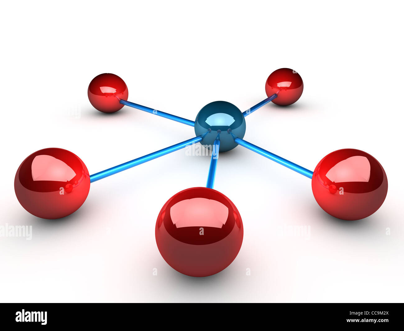 Network symbolized by connected spheres Stock Photo - Alamy