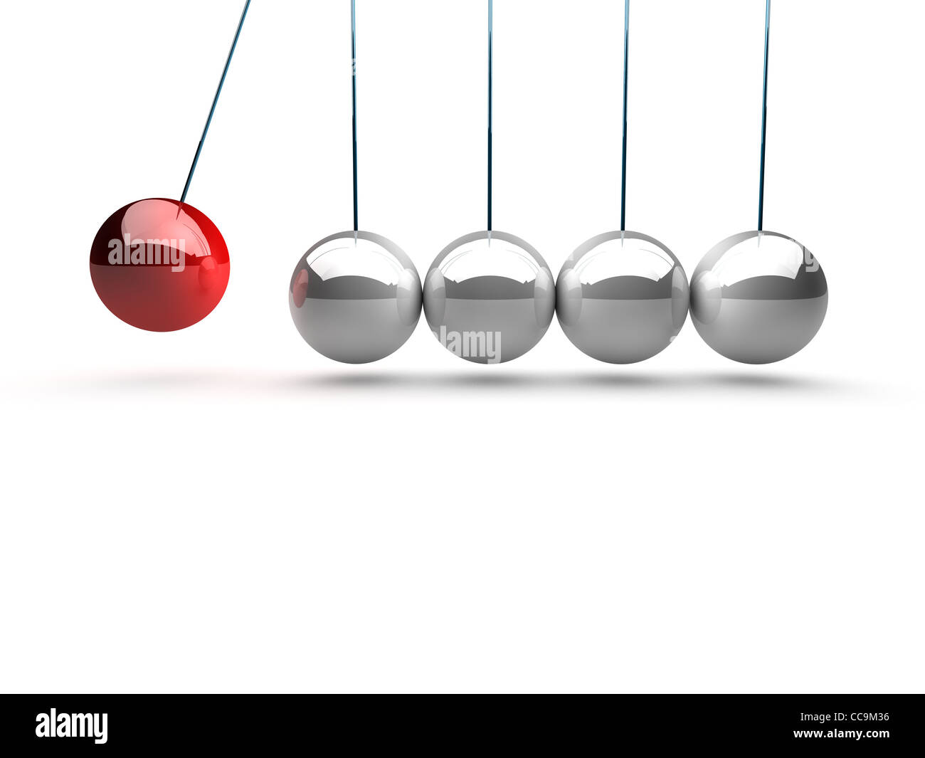 balancing balls newtons cradle over white background Stock Photo - Alamy