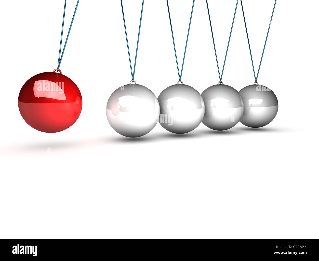 balancing balls newtons cradle over white background Stock Photo - Alamy