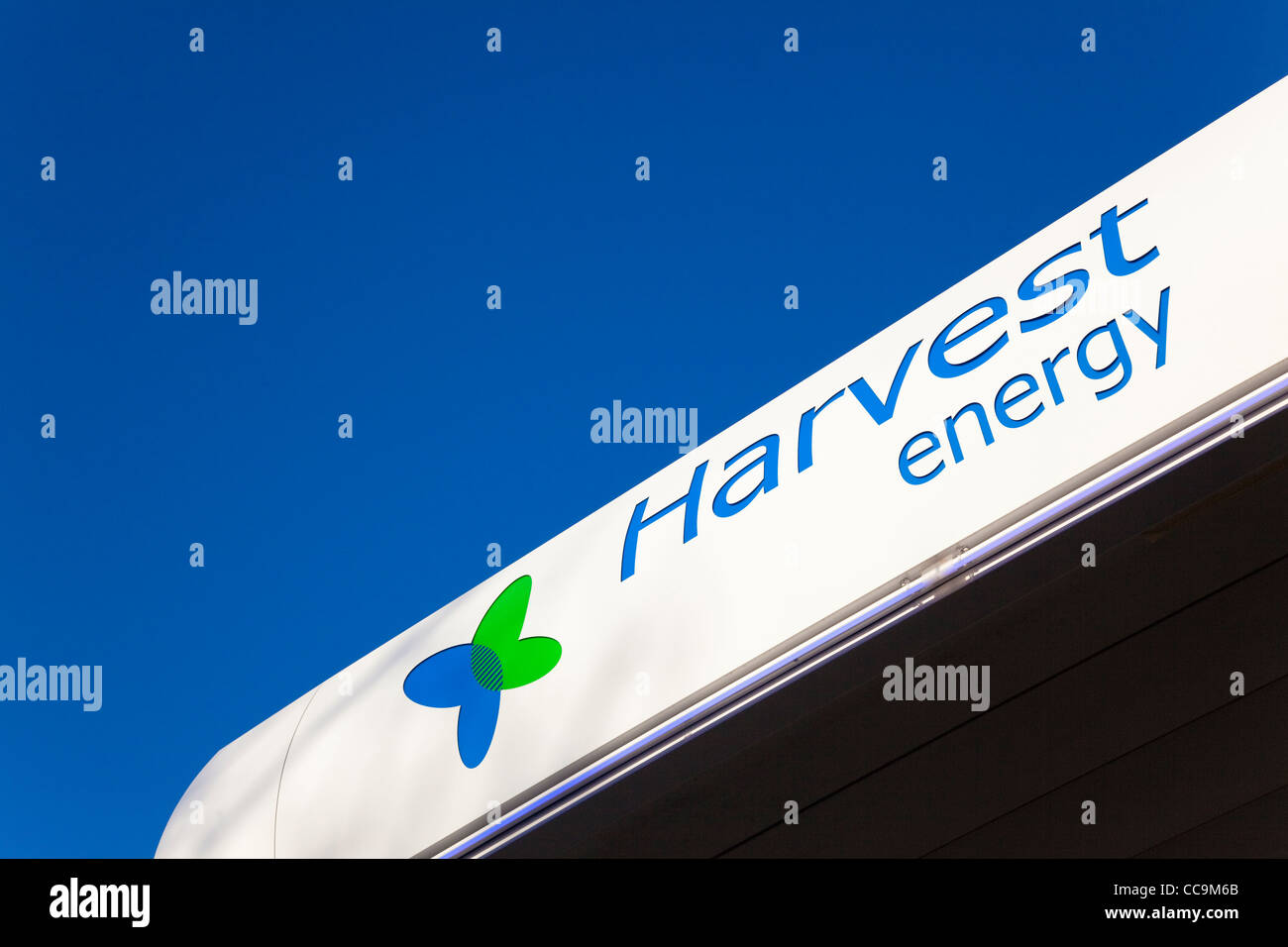 Sign on petrol station, Harvest Energy, Bromley, Kent, UK. Independent ...