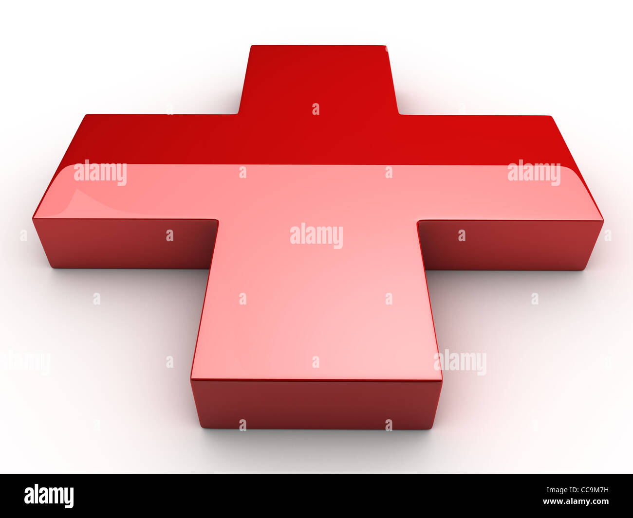 a Red 3d cross over white background Stock Photo - Alamy