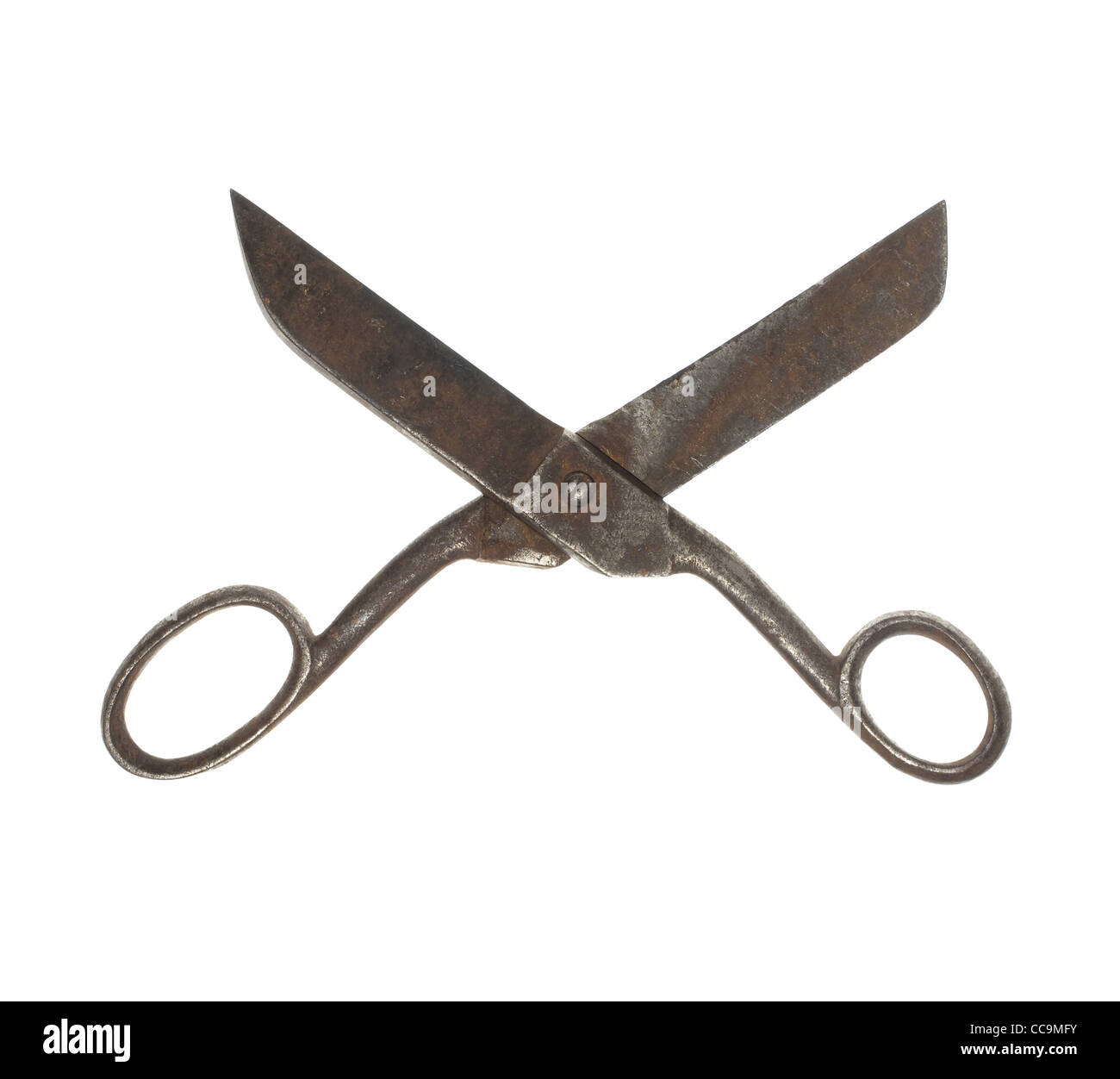 Big old rusty scissors isolated on a white background Stock Photo - Alamy
