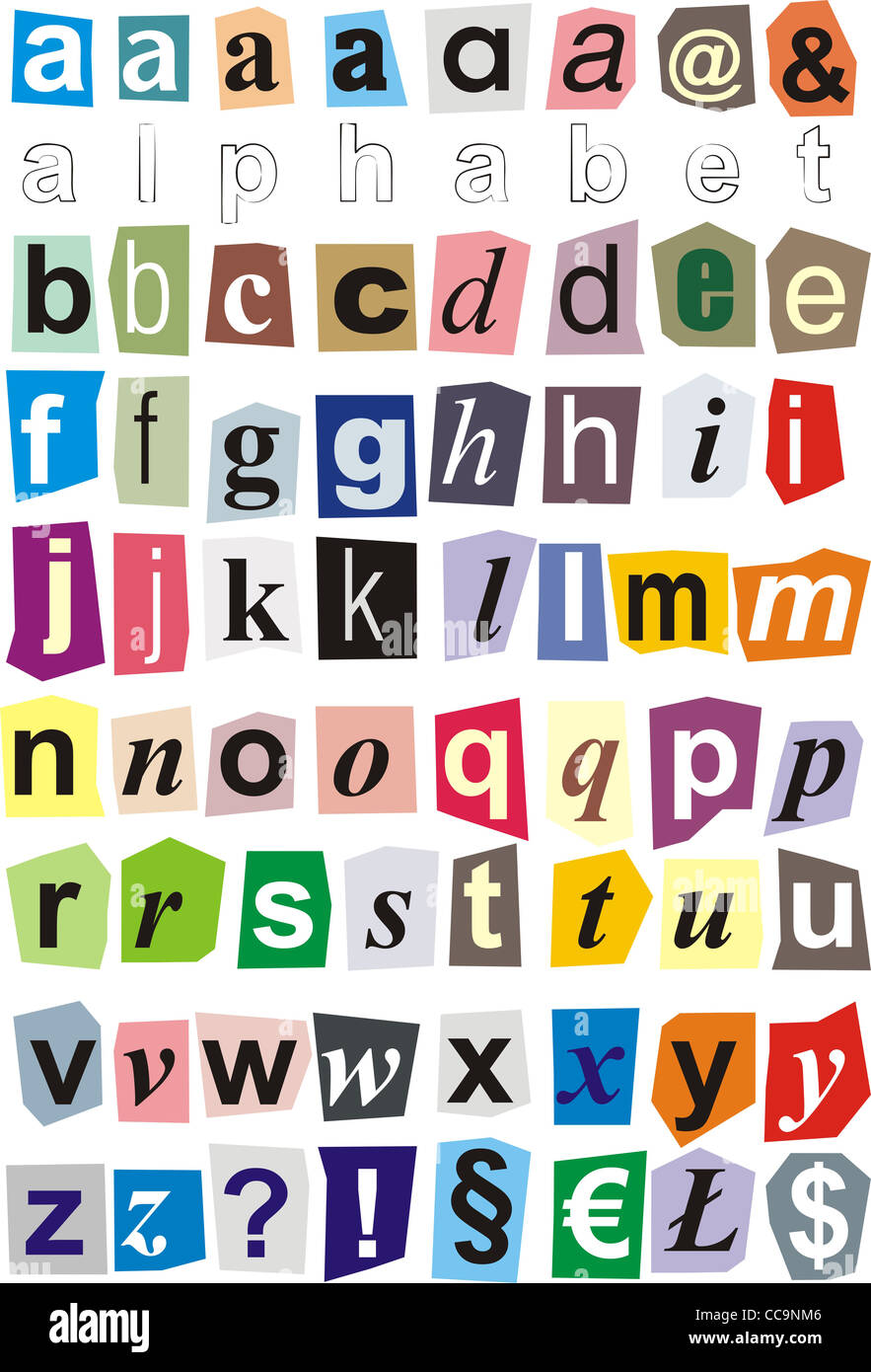 Vector - Alphabet - small letters Stock Photo - Alamy