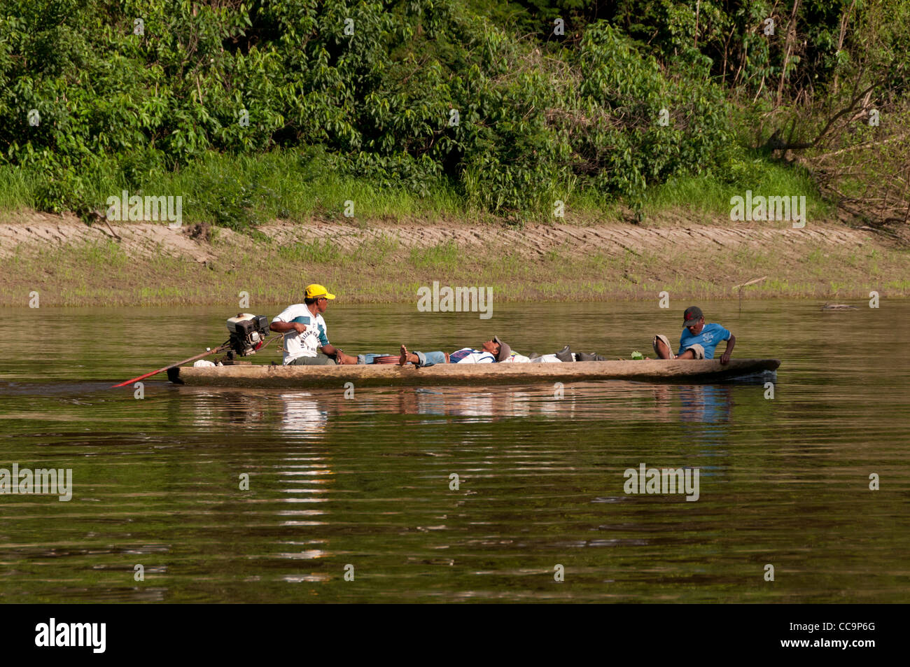 Pacaya Samiria National Reserve, Peru. Local Cocama Indians traveling ...