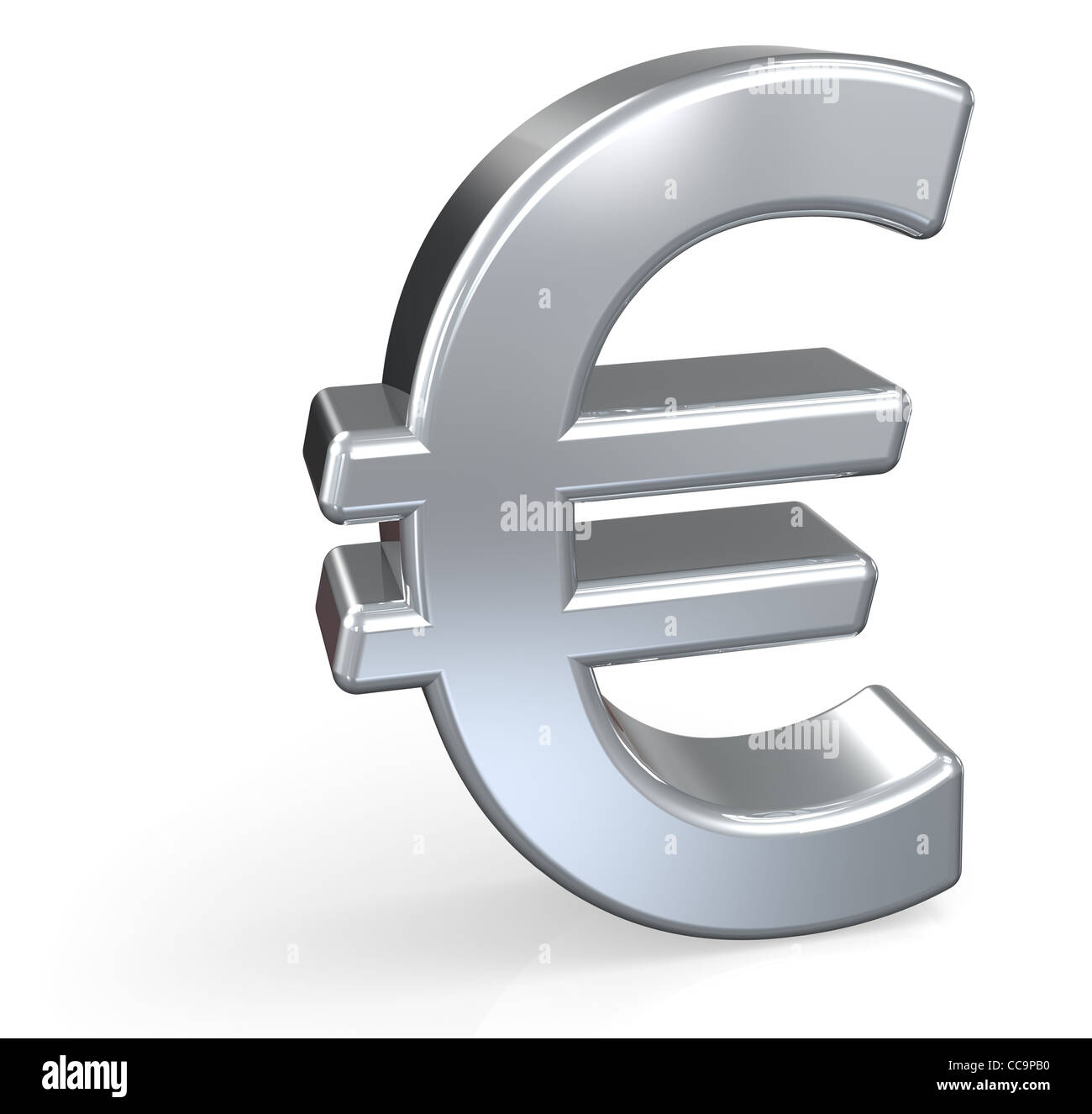 Euro symbol. Metal color. Standing Stock Photo - Alamy