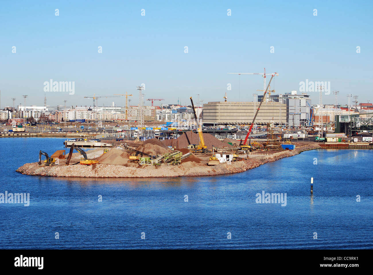 Construction work at the port of Helsinki, Finland, Europe Stock Photo ...