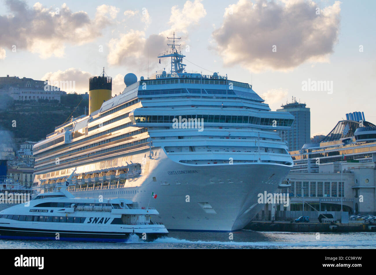 Costa Concordia cruise ship in Naples harbour August 2010 Stock Photo ...