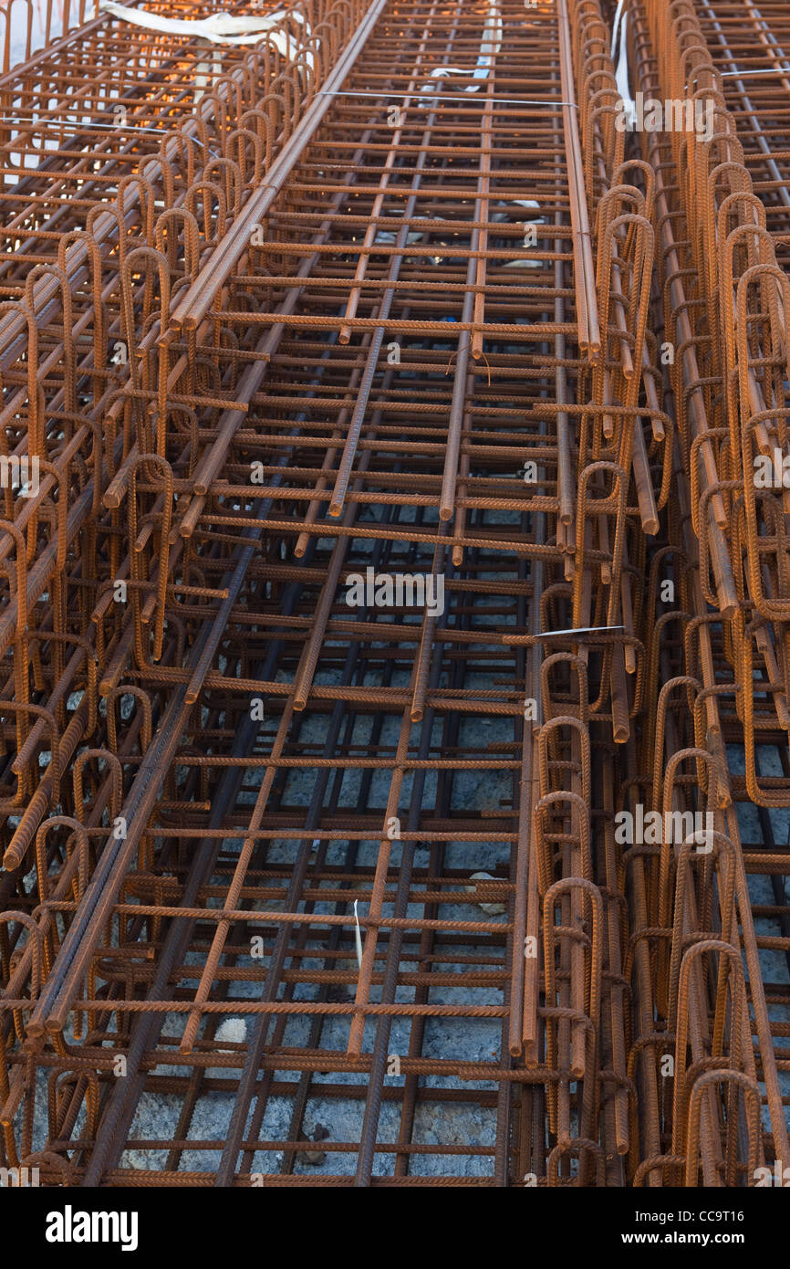 Steel rebars waiting to be used on a construction site Stock Photo - Alamy