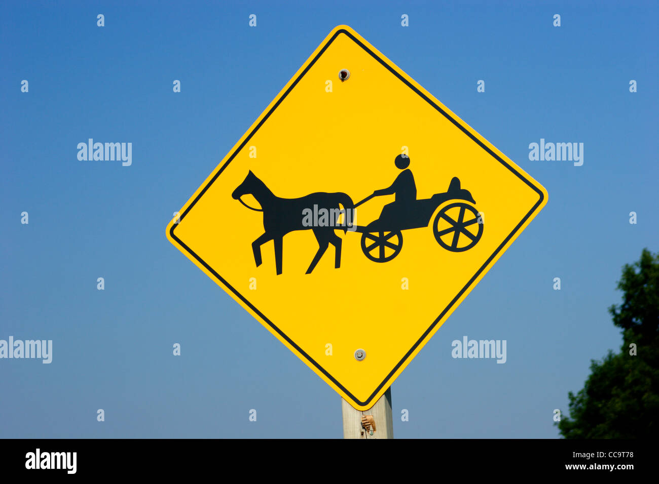 Horse & Buggy traffic sign Ontario Canada Stock Photo - Alamy
