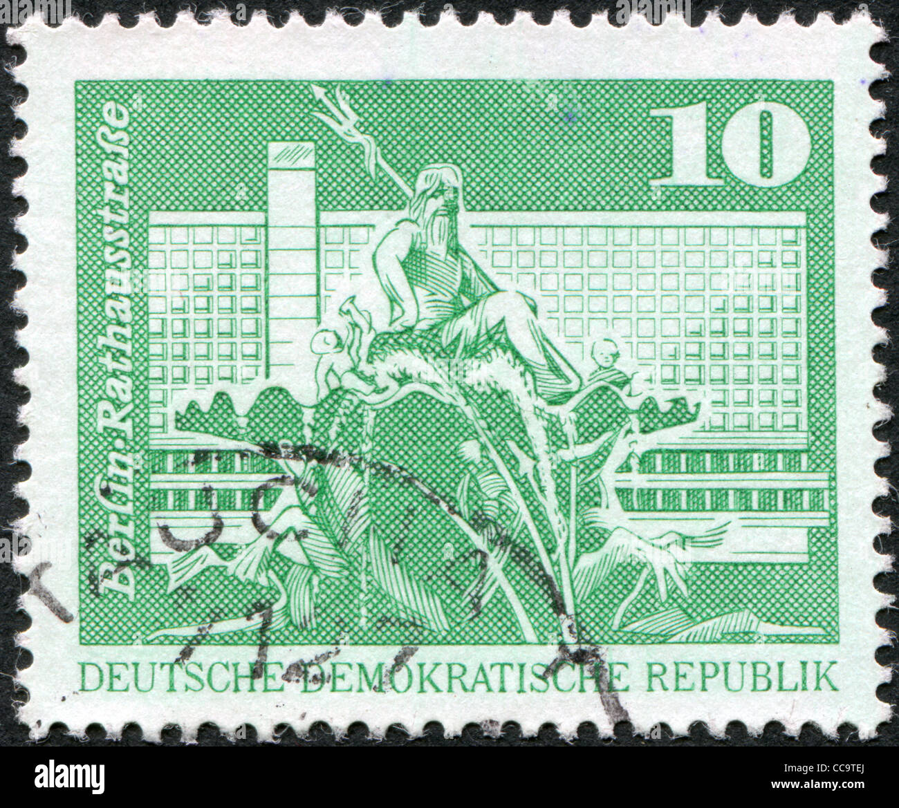 DDR - CIRCA 1973: A stamp printed in DDR, shows the Neptune Fountain ...