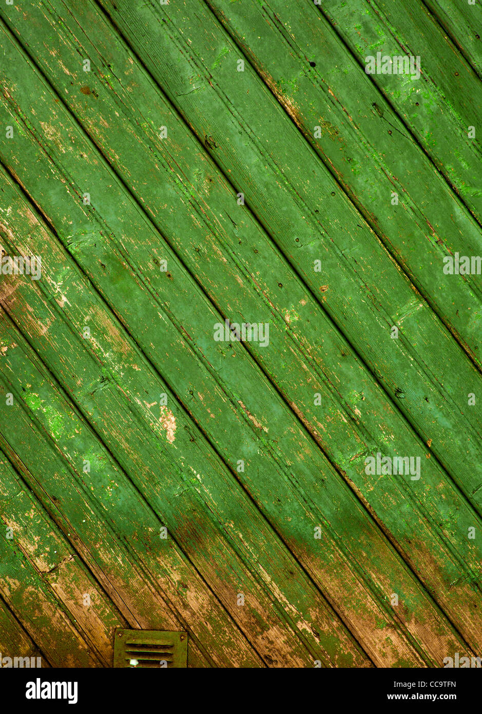Background picture made of old green wood boards Stock Photo - Alamy