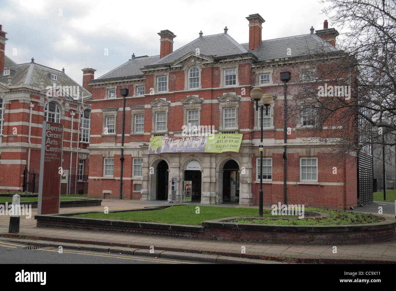 The front entrance building (called The Hub") of the Bernie Grant Arts ...