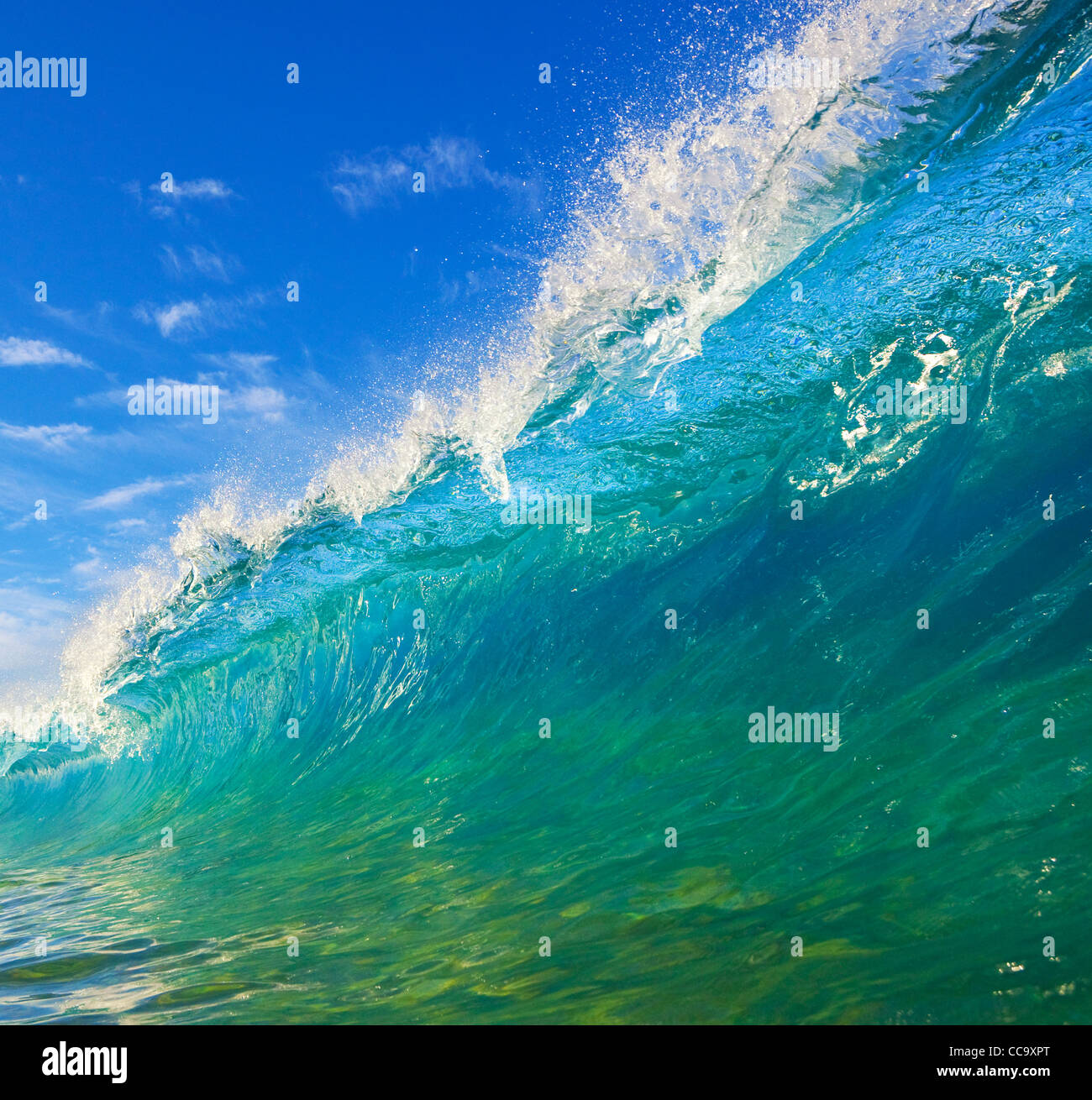 Blue Ocean Wave Stock Photo - Alamy
