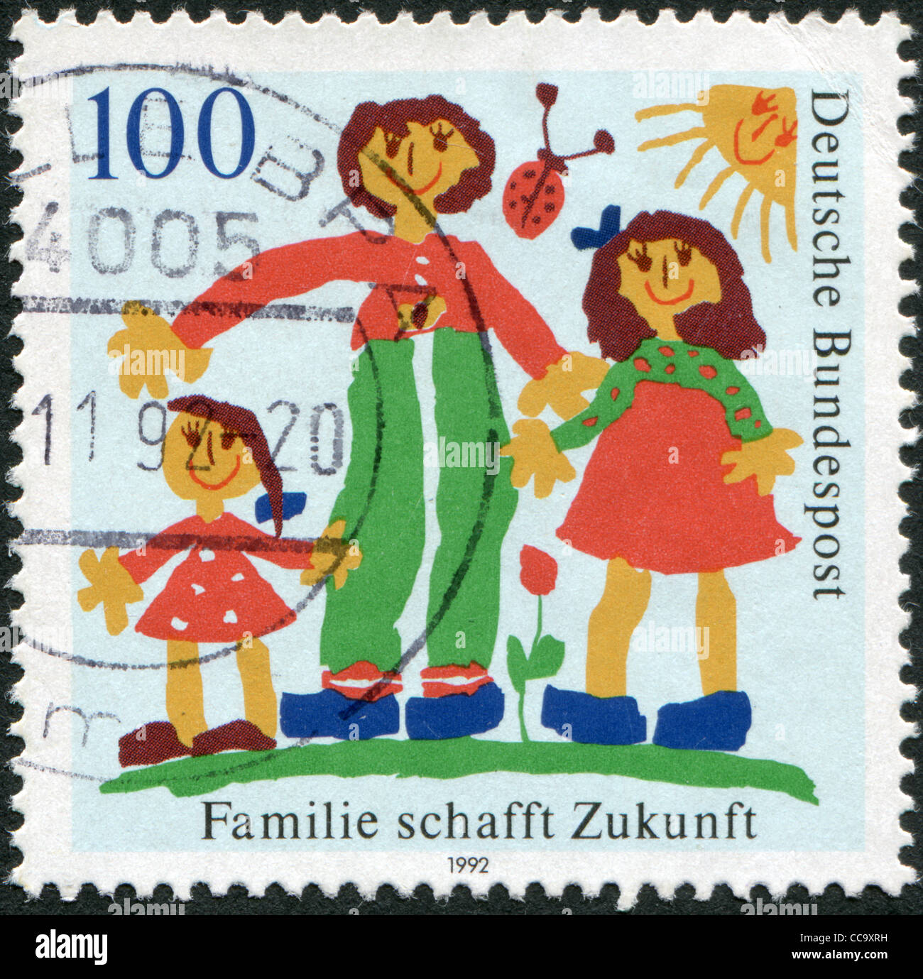 GERMANY - CIRCA 1992: A stamp printed in the Germany, shows the family ...