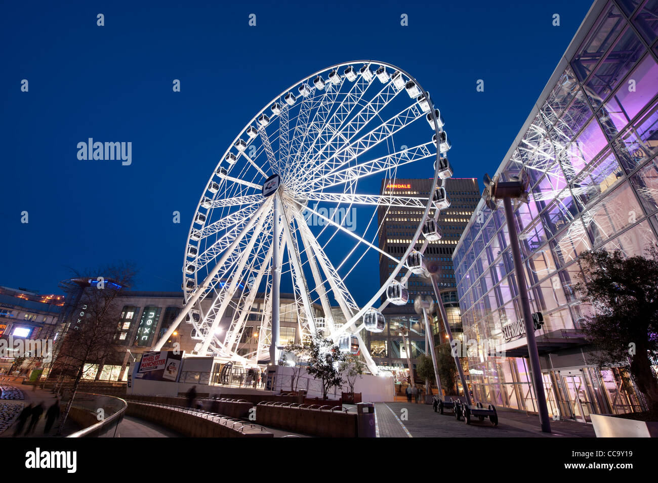 The Wheel of Manchester public ferris wheel in Exchange Square Stock ...