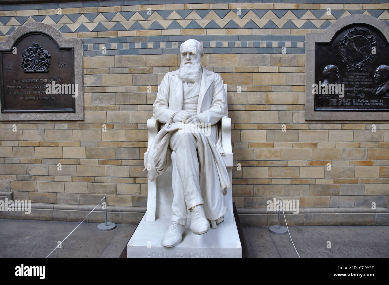 Charles Darwin statue in Central Hall, Natural History Museum, Cromwell ...
