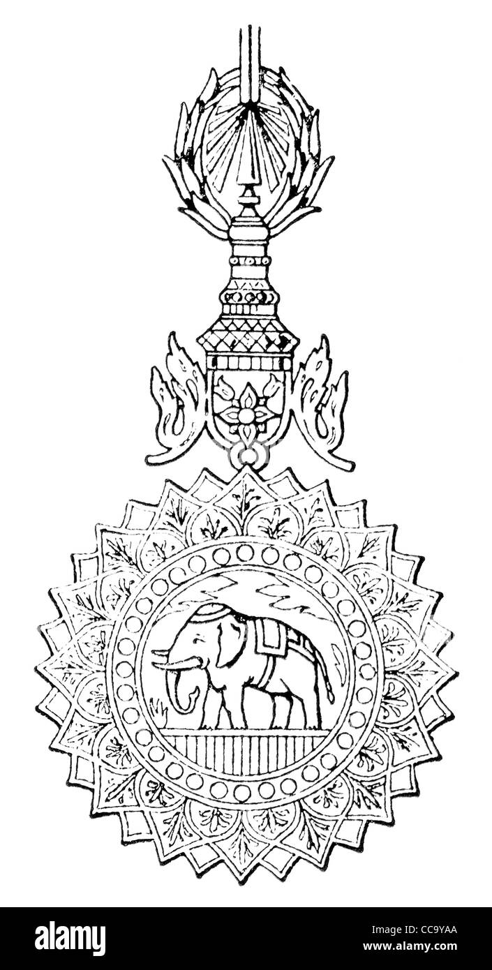 The Most Exalted Order of the White Elephant (Siam, 1861 Stock Photo ...