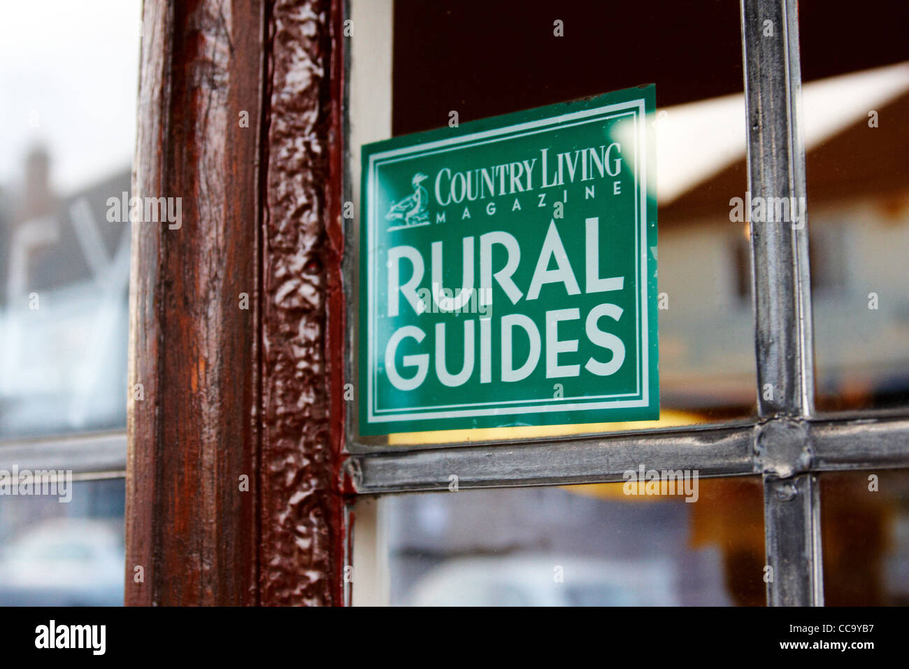 Country Living rural guides window sticker Stock Photo - Alamy