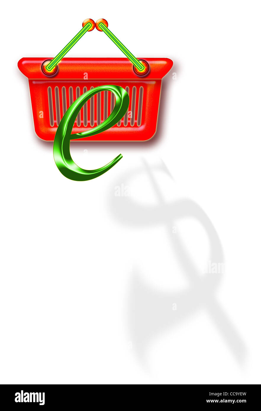E-Commerce Shopping Basket Stock Photo - Alamy
