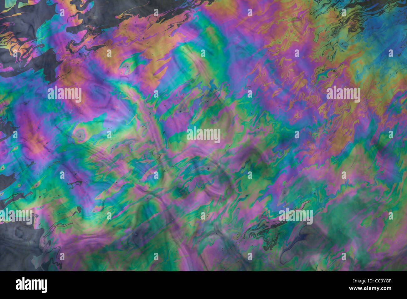 Oil coming up from the USS Arizona at the USS Arizona Memorial, Pearl ...