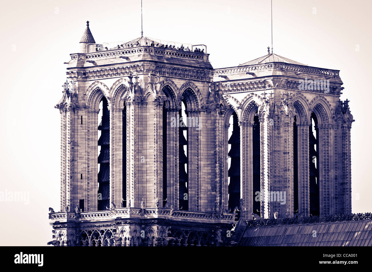 Paris notre dame cathedral bell towers hi-res stock photography and ...