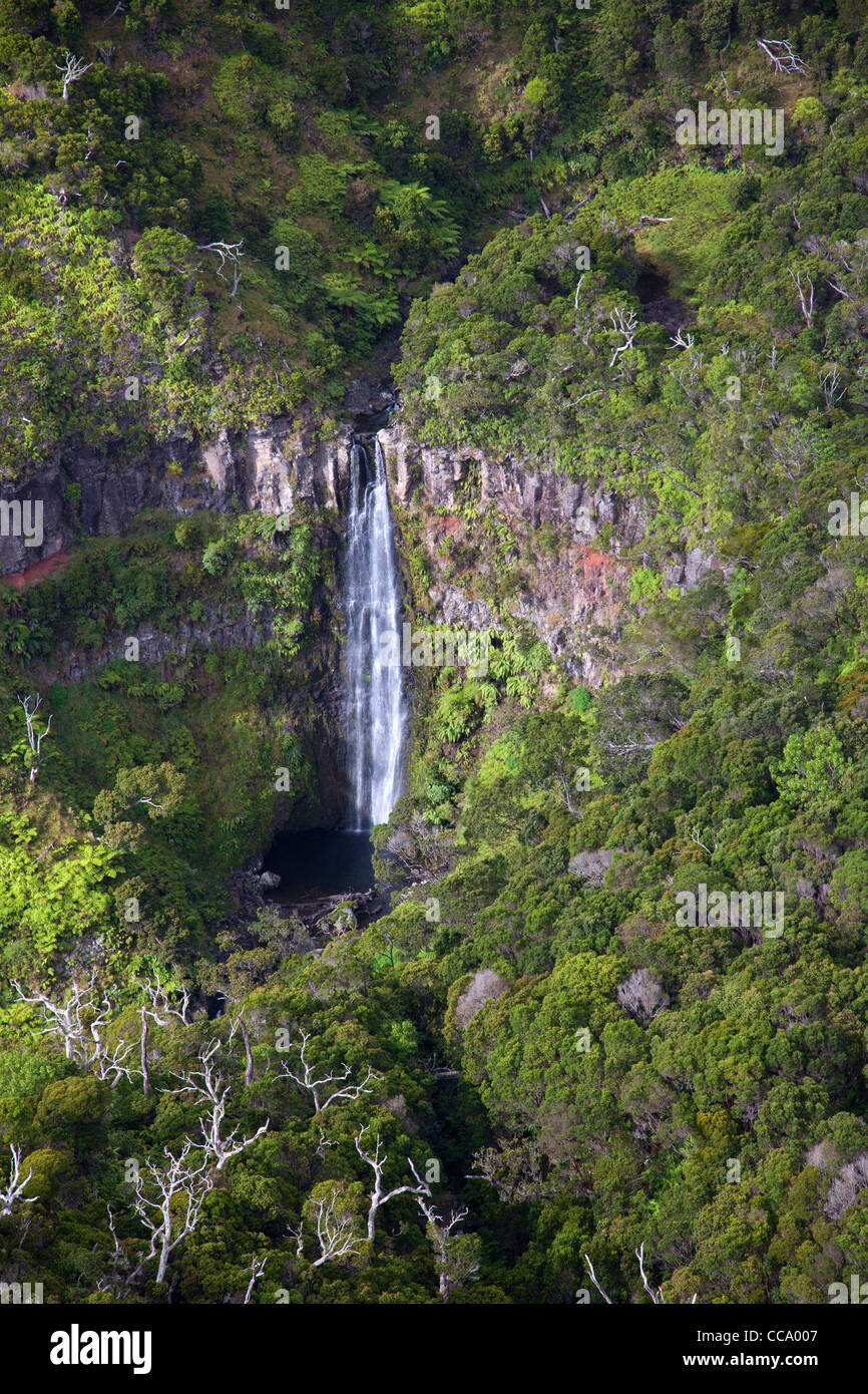 Aerial of a waterfall, Kauai, Hawaii Stock Photo - Alamy