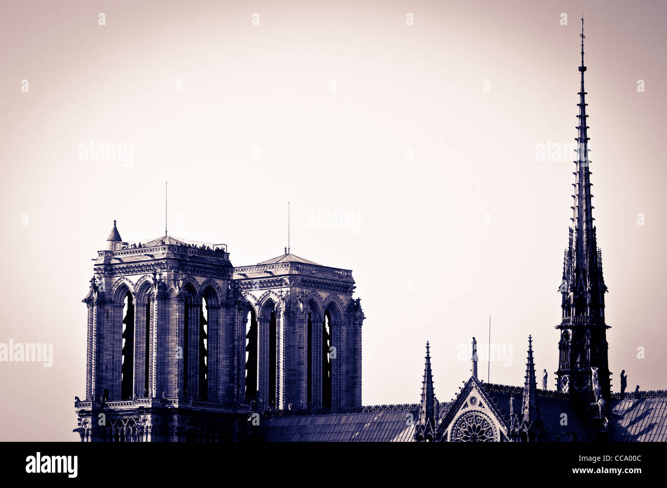The bell towers of Notre Dame Cathedral, Paris, France Stock Photo - Alamy