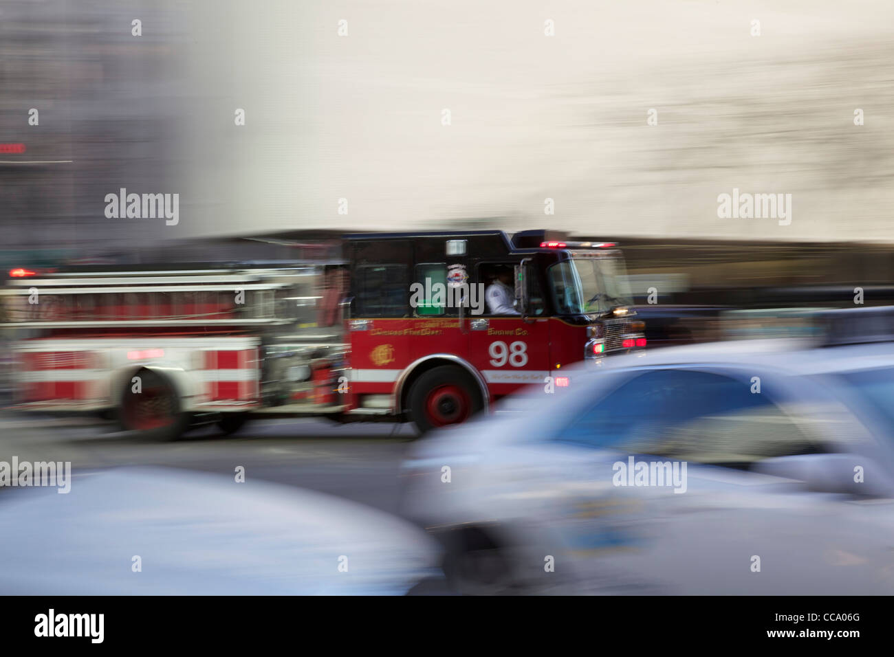 Fire Trucks Responding To Calls