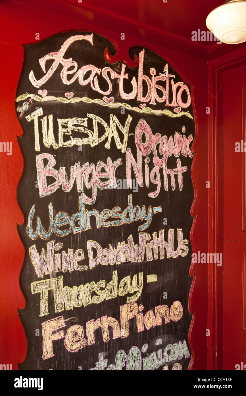 sign, Feast Bistro, Ojai, California, United States of America Stock ...