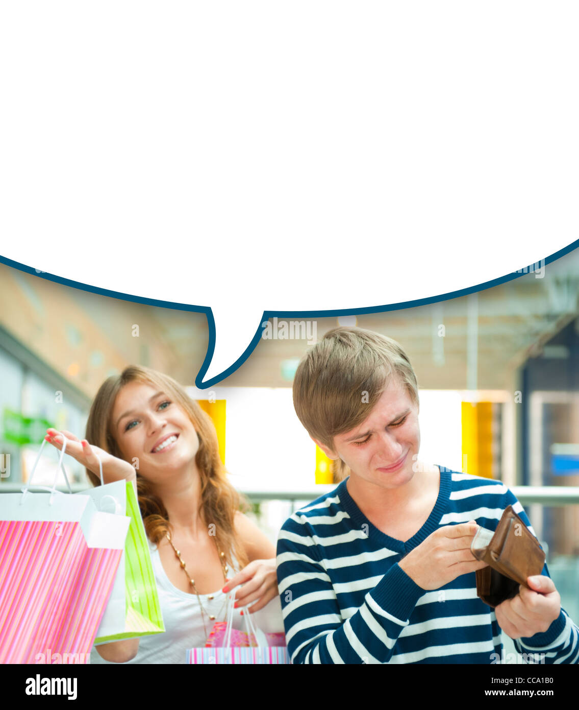 Woman can`t stop shopping at mall, making her man or boyfriend spent ...