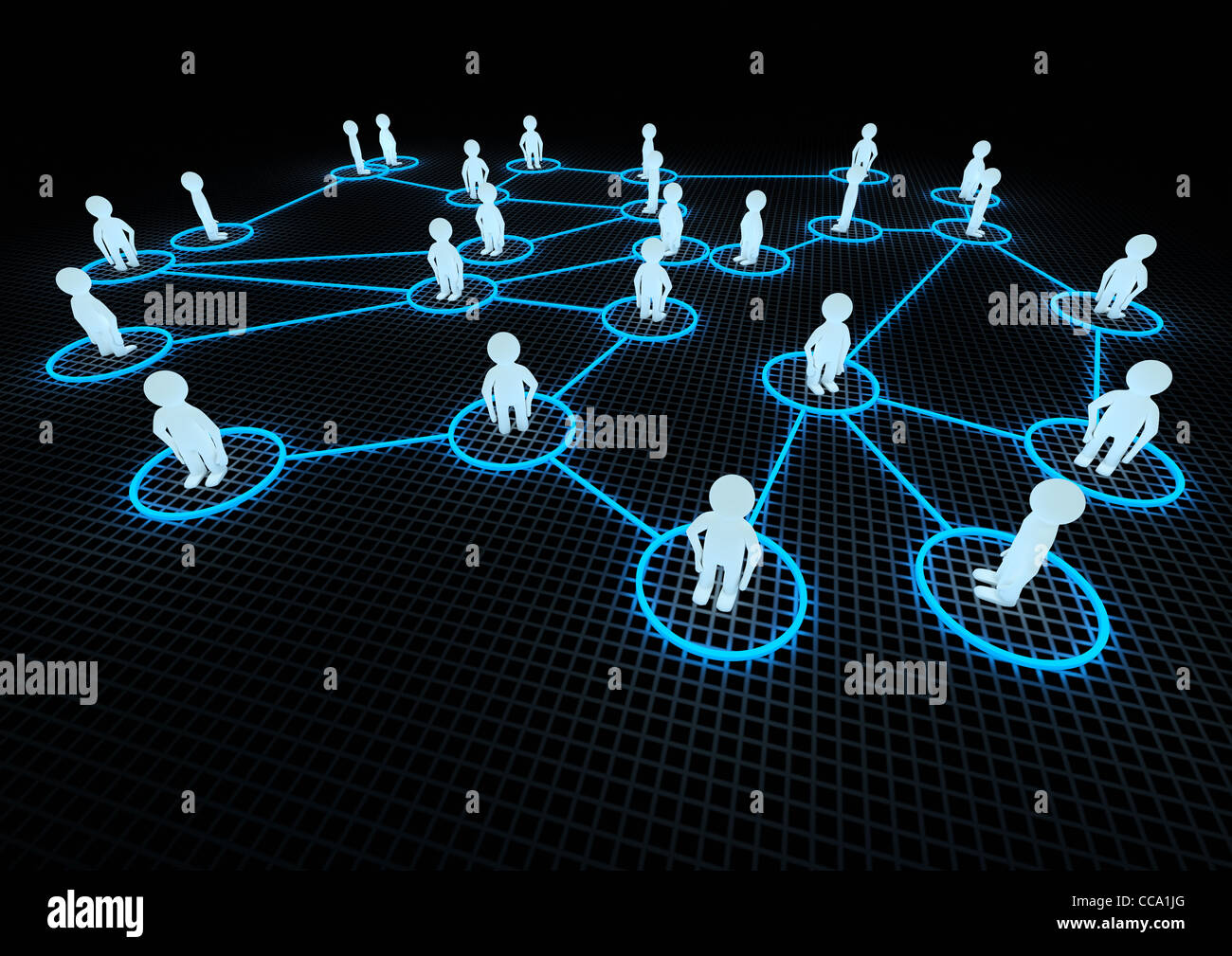 render of several people connected to each other Stock Photo - Alamy