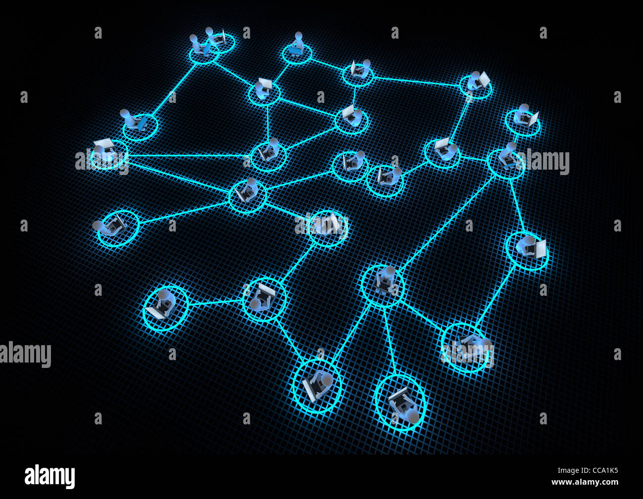 render of several people connected to each other Stock Photo - Alamy