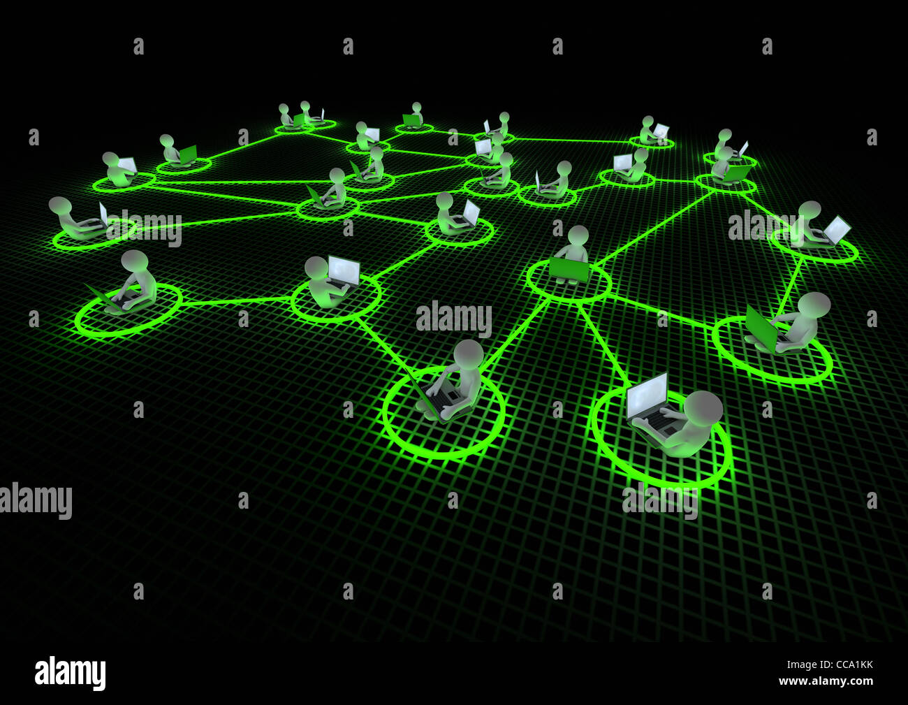 render of several people connected to each other Stock Photo - Alamy