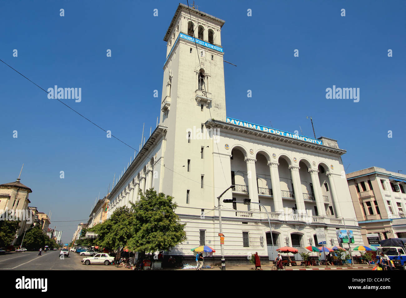 Myanma Port Authority Building, Yangon (Rangoon) | Myanmar (Burma Stock ...