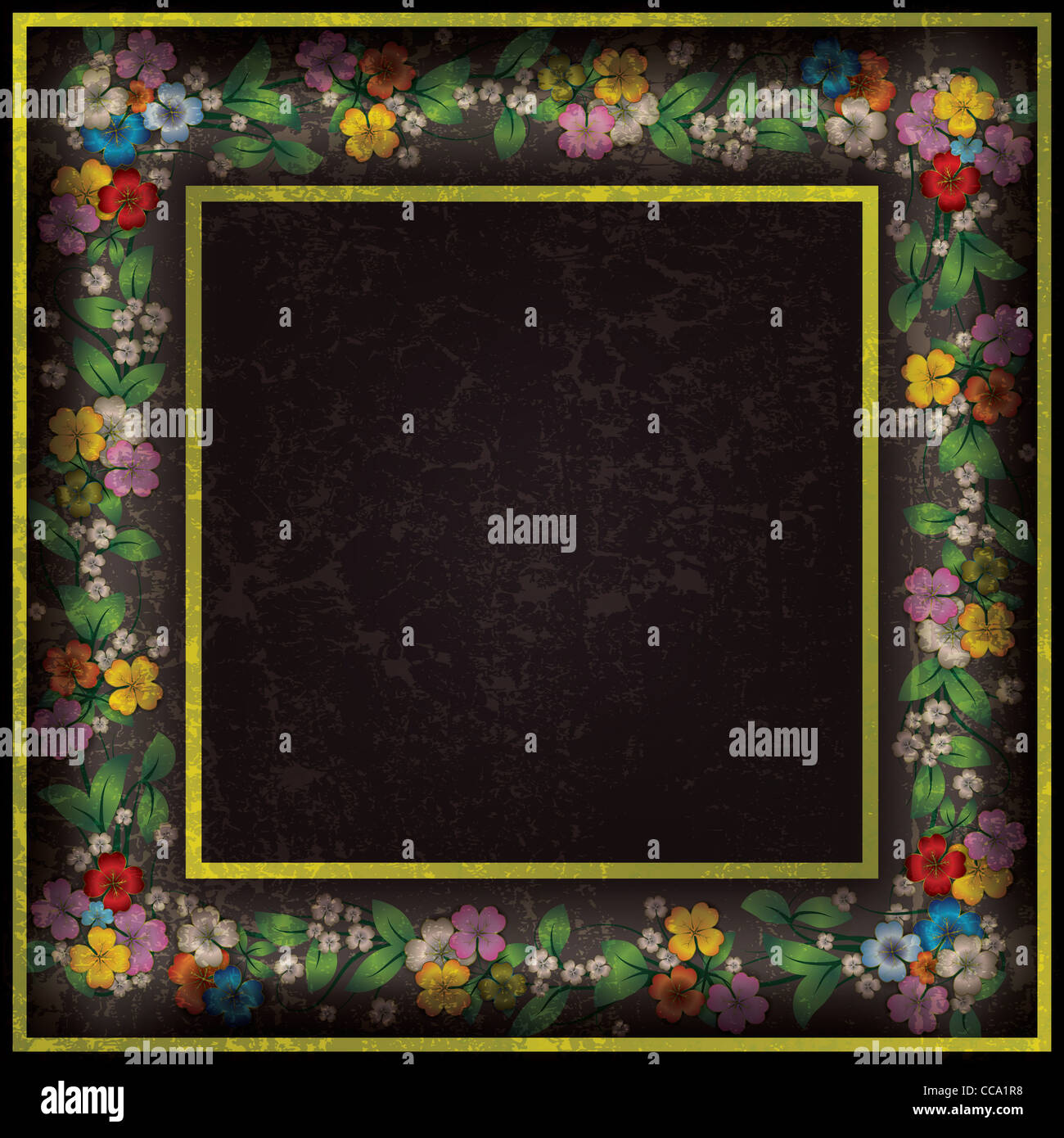 abstract brown grunge background with spring flowers Stock Photo - Alamy