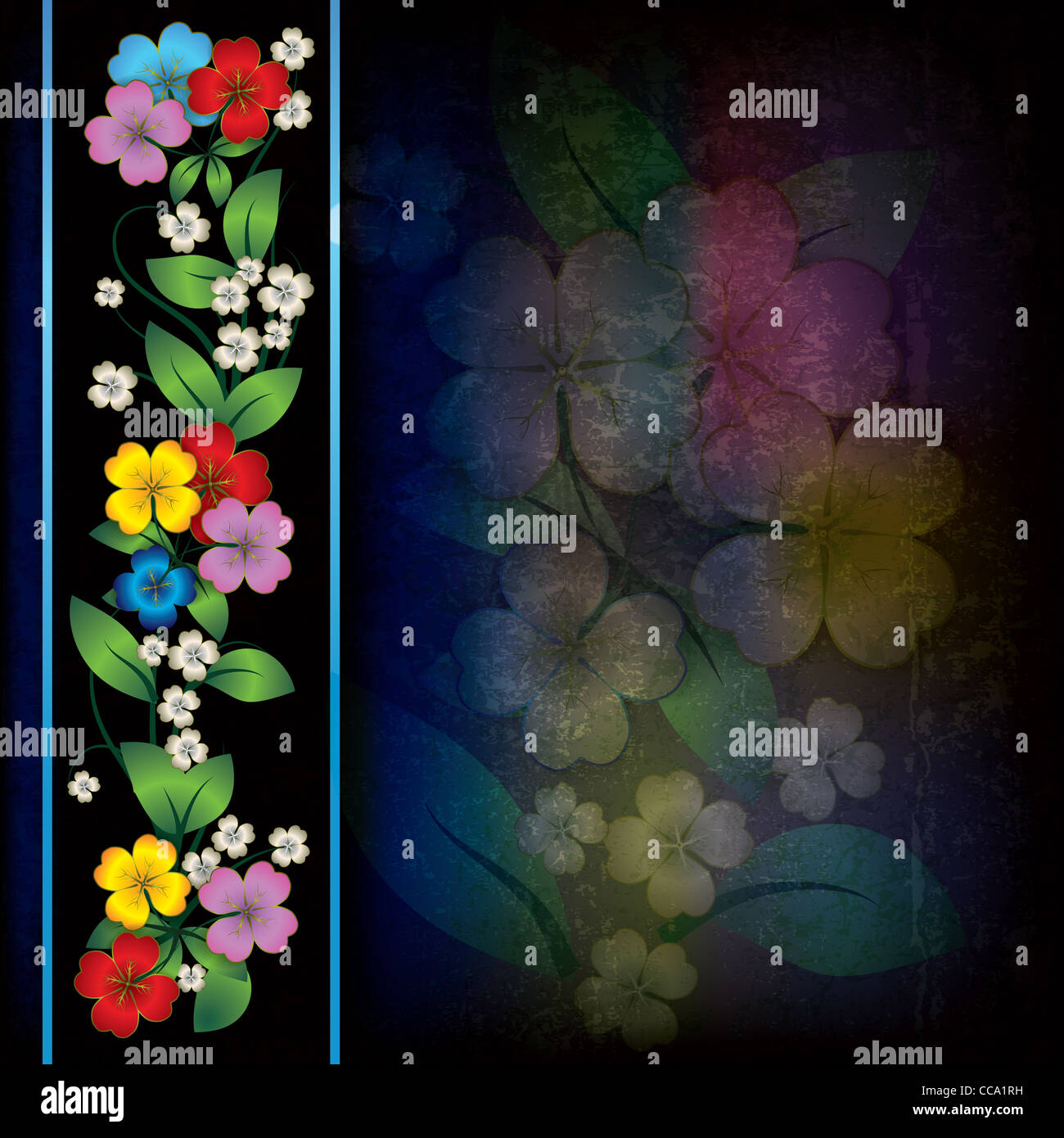 abstract dark grunge background with color spring flowers Stock Photo ...