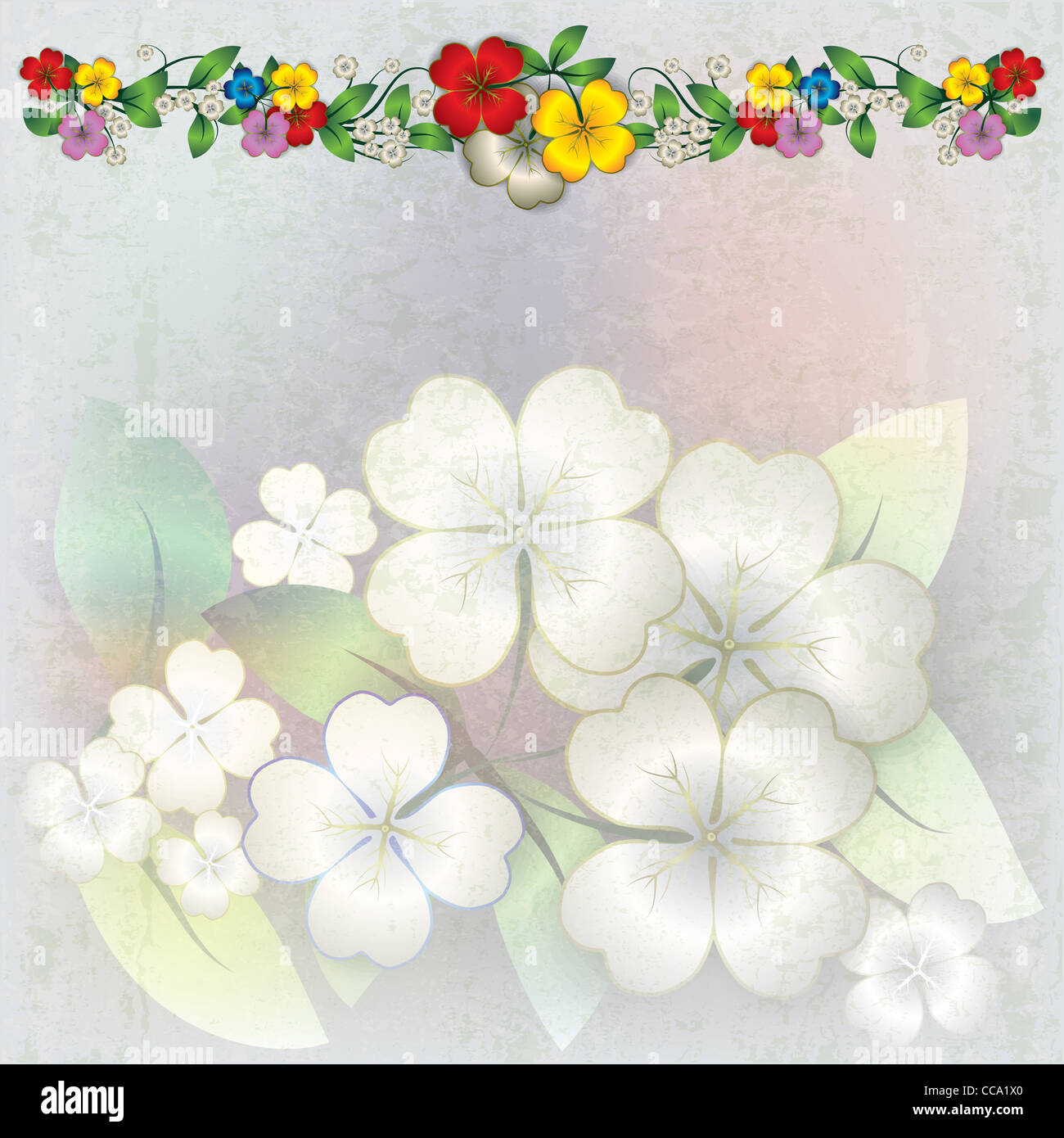 abstract grunge background with color spring flowers Stock Photo - Alamy